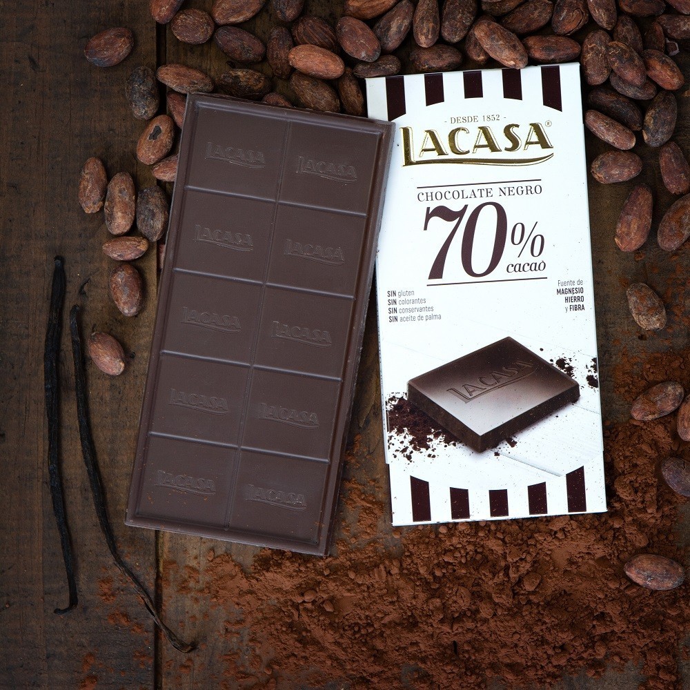 Lacasa Tableta Chocolate Negro 70% Cacao - Pack 3