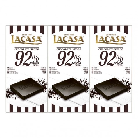 Tableta Chocolate 92% Cacao - Pack de 3