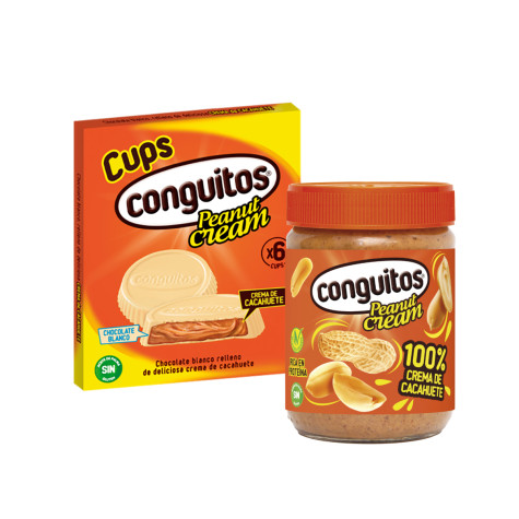 Pack Conguitos Crema Peanut Cream + Conguitos Cups Blanco